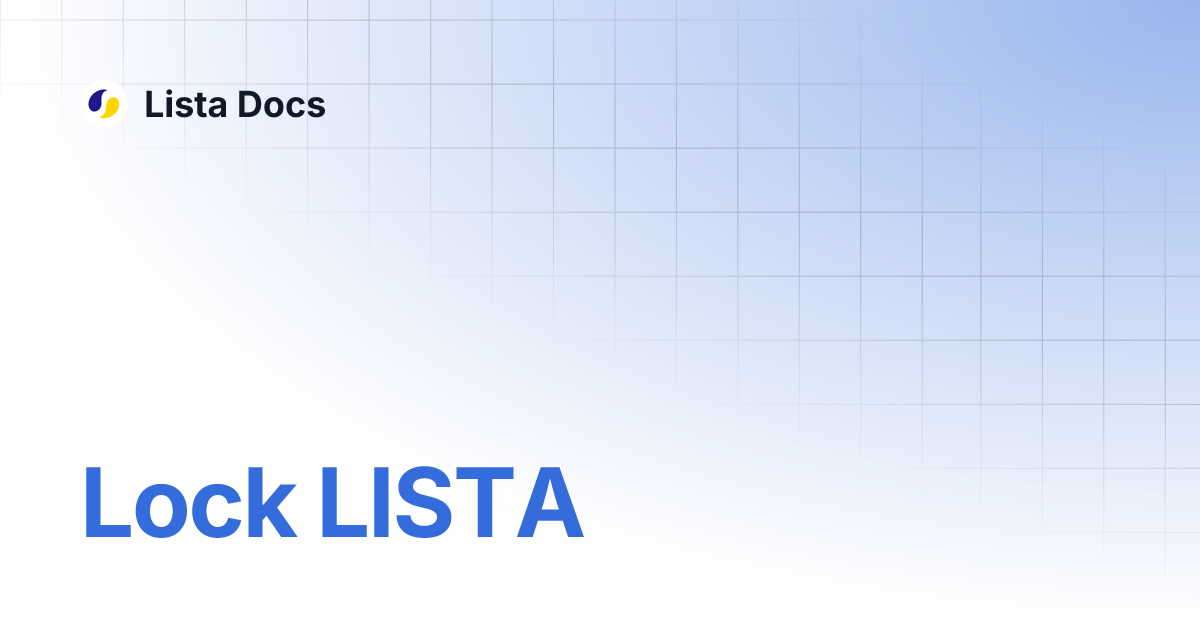 Lock LISTA | Lista Docs