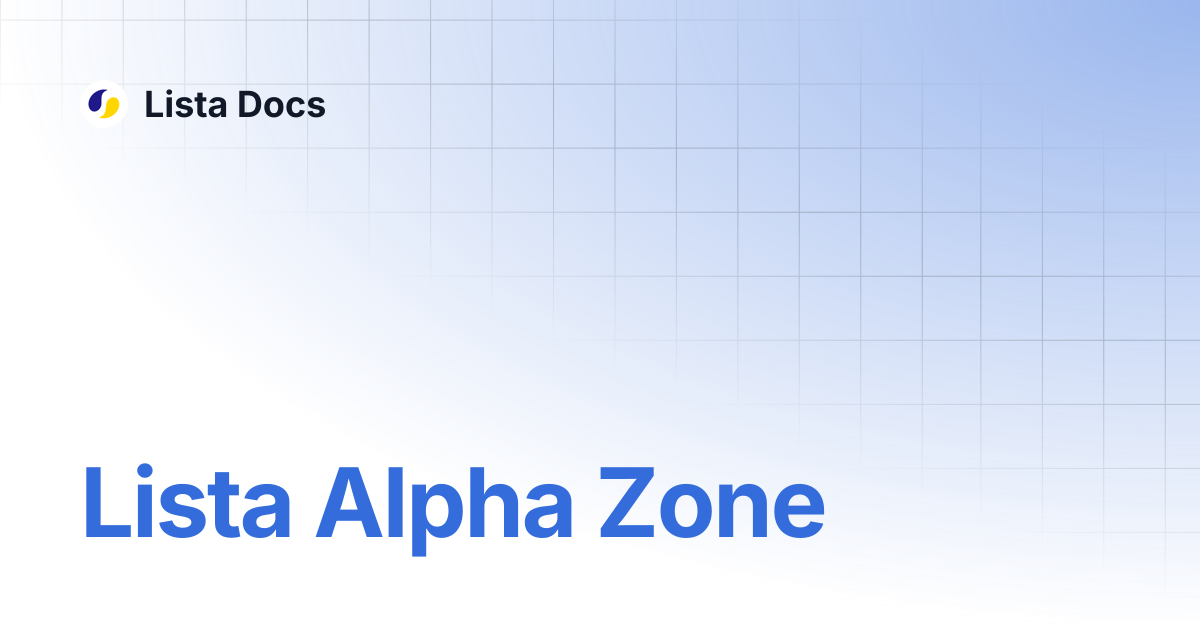 Lista Alpha Zone | Lista Docs